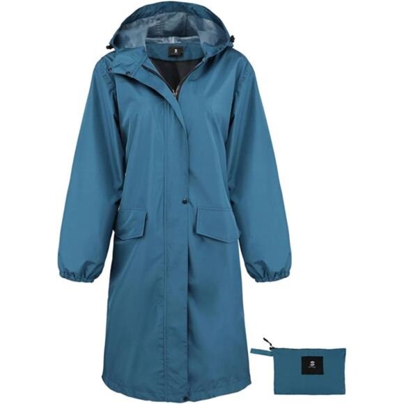 Jackets & Coats | Womens Long Rain Jacket Waterproof Lightweight Hooded ...